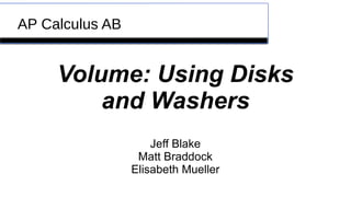 Volume: Using Disks and Washers | ODP