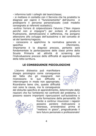 Dislessia a scuola | PDF