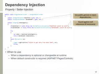 I gotta dependency on dependency injection | PPTX | Programming Languages | Computing