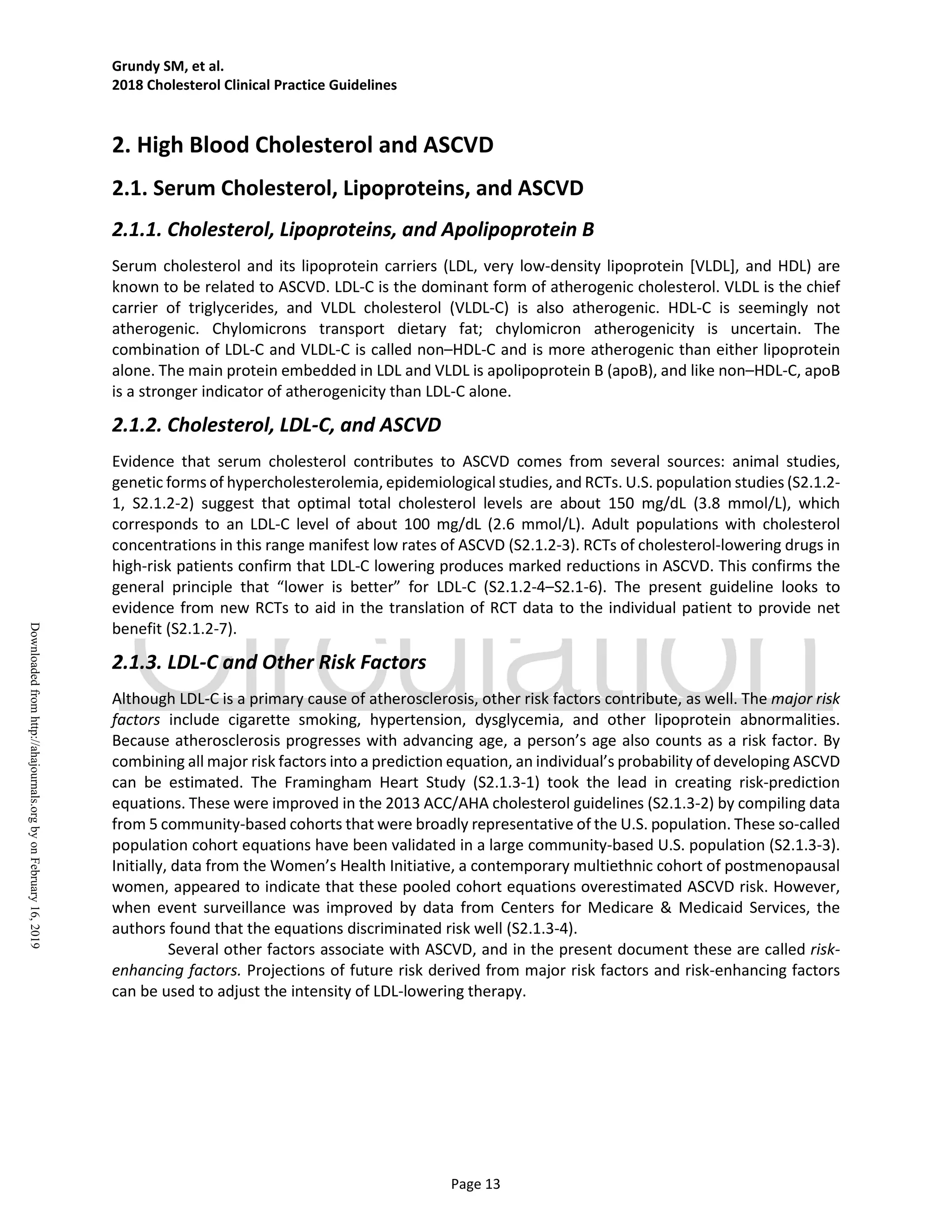 ACC/AHA lipid guidelines 2018 | PDF