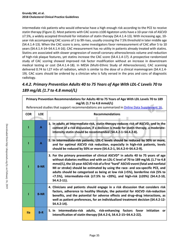 ACC/AHA lipid guidelines 2018 | PDF | Heart and Cardiovascular Diseases ...