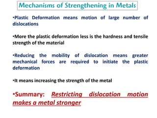 Dislocation in Engineering Materials under various conditions | PPTX ...