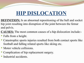 DISLOCATION AND BONE INJURIES (extremities) | PPTX