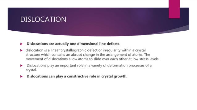 Dislocation and Crystal Growth | PPT