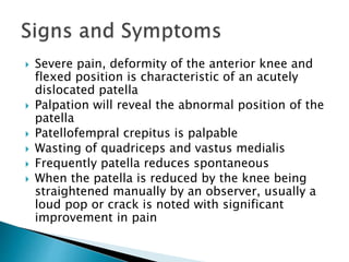 Dislocation of patella | PPTX