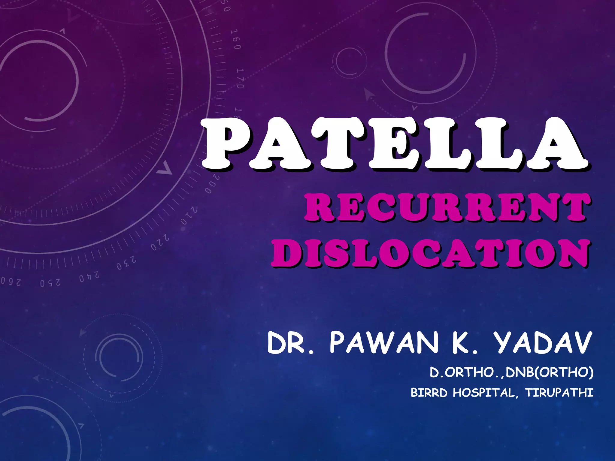 Recurrent Dislocation of patella -PAWAN | PPT
