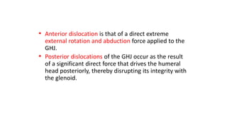 Dislocations of the bone by dr amna hussain | PPTX