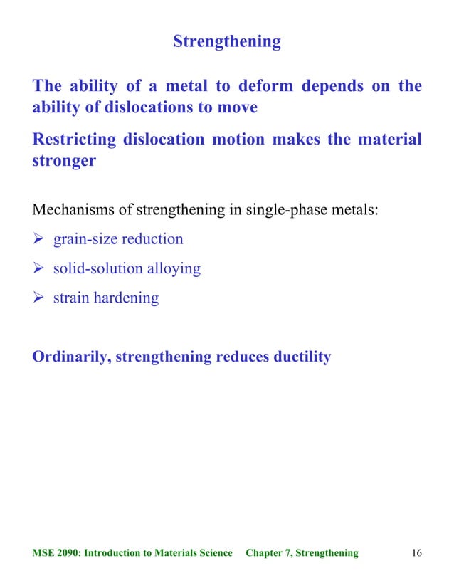 Dislocations and strengthening mechanisms | PDF