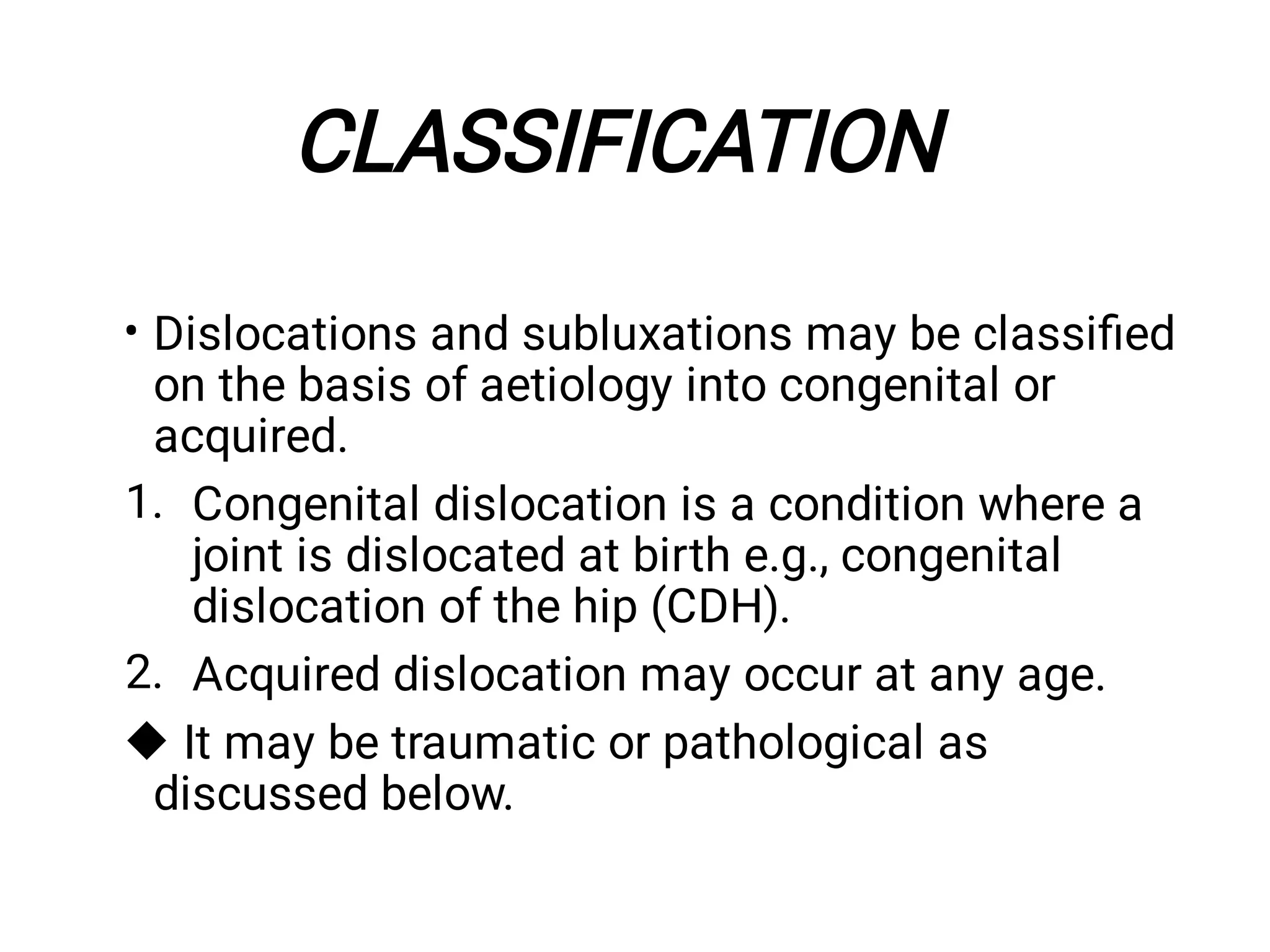 Dislocation & sublaxation | PDF