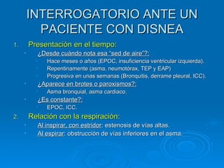 SEMIOLOGIA DE LA DISNEA | PPT