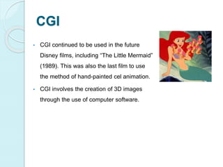 Disney animation throughout their most popular films | PPTX