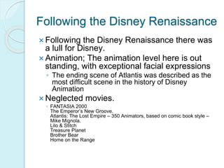 Disney animation throughout their most popular films | PPTX