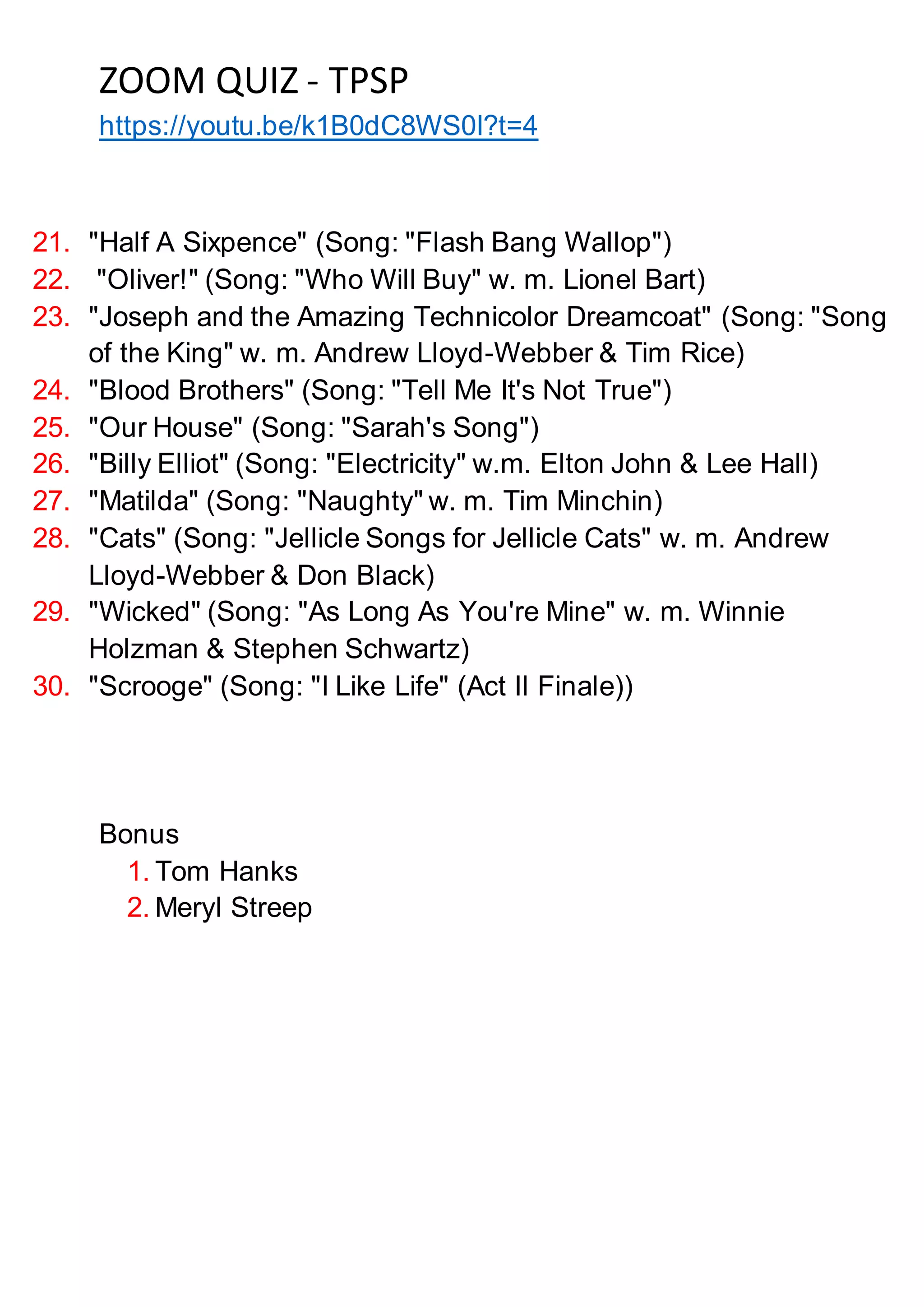 Disney musicals quiz answers tpsp | DOCX