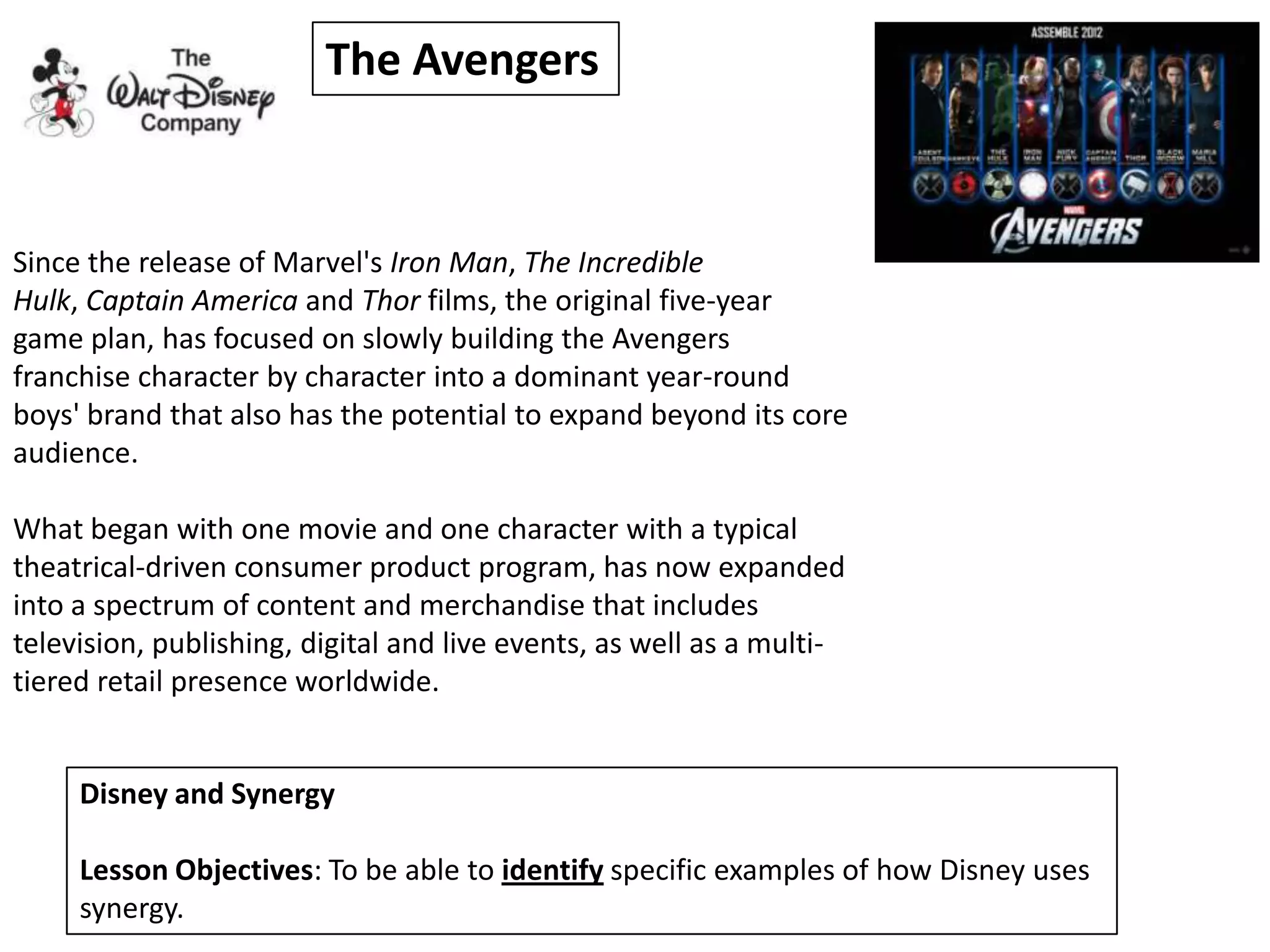 Disney and synergy | PPTX