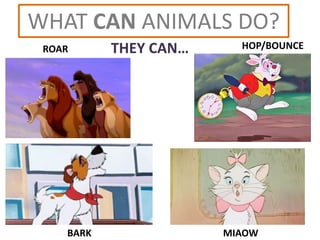 Disney animals 3 actions | PPTX