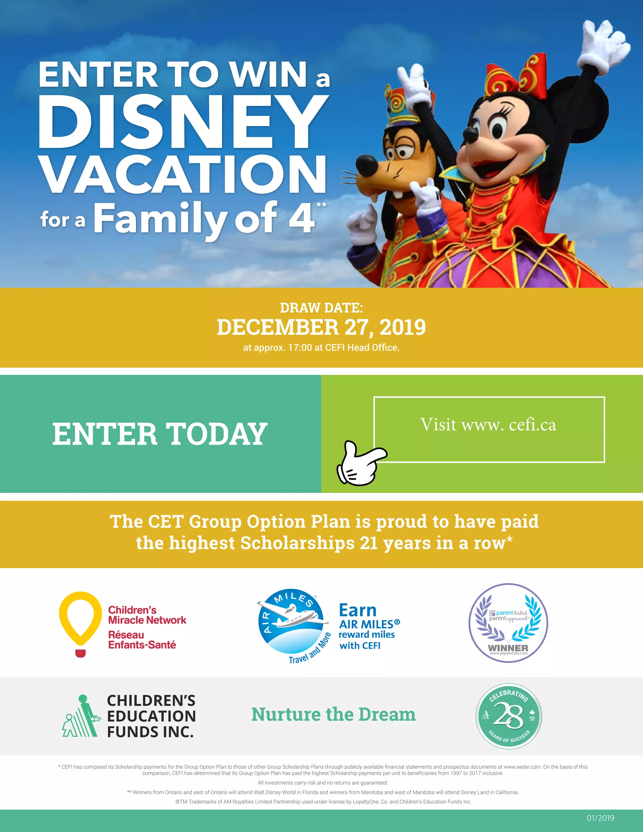 Children's Education Funds Inc. (CEFI): Win a Disney Vacation | PDF