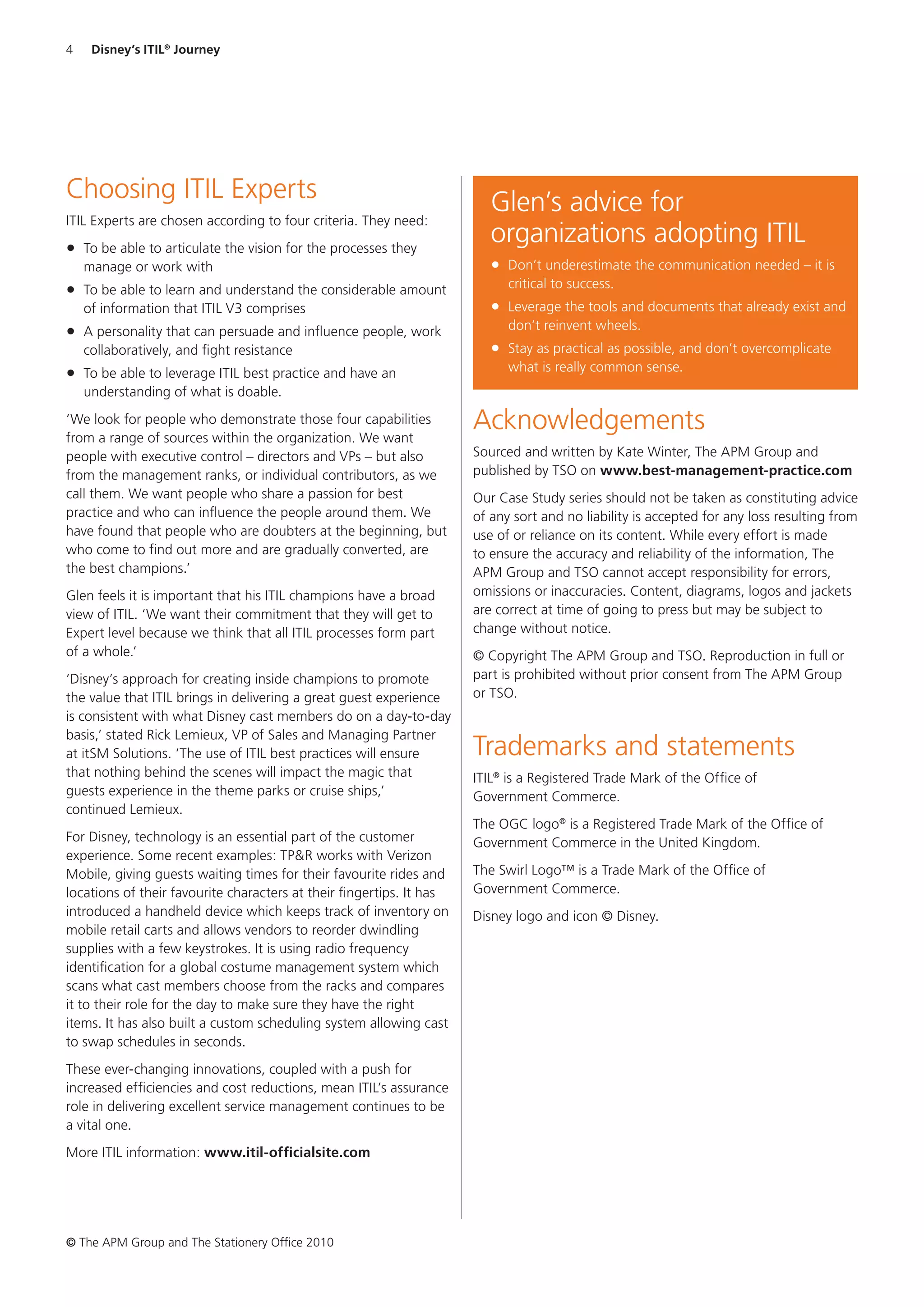 Disney itil journey | PDF