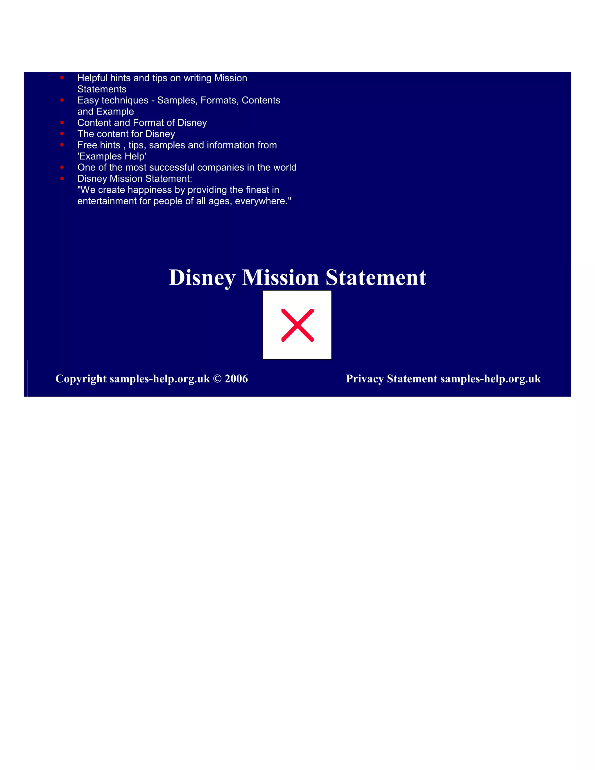 Disney mission statement | DOCX