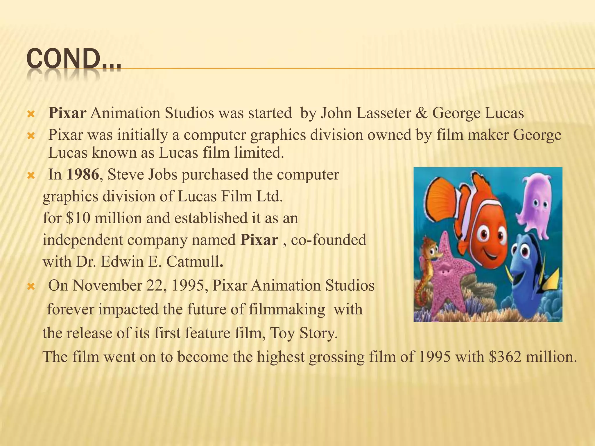 Disney and Pixar | PPTX