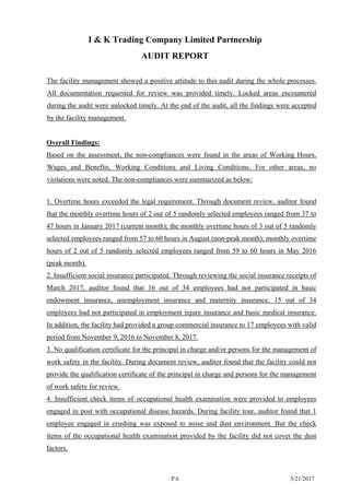 Disney Official Audit Report Issued by Intertek march-14-2017 | PDF