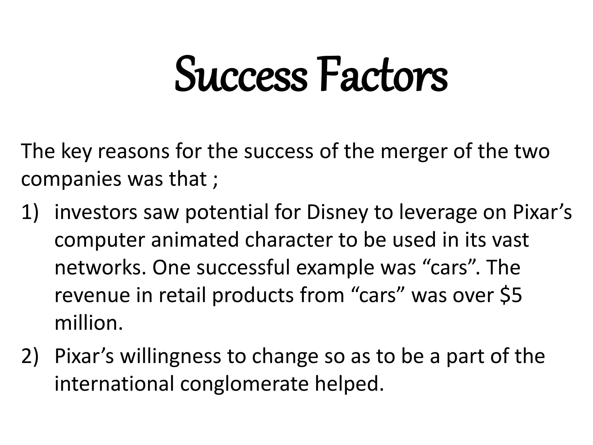 Disney & pixar merger | PPTX