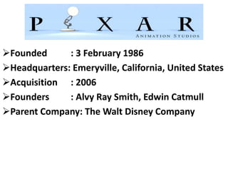Disney & pixar merger | PPTX