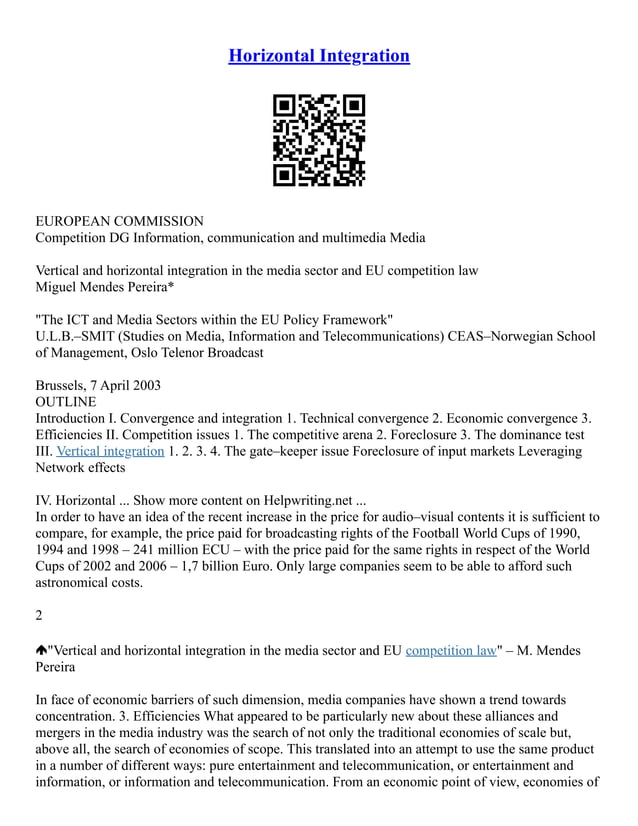 Disney Vertical Integration Essay | PDF | Mergers and Acquisitions ...