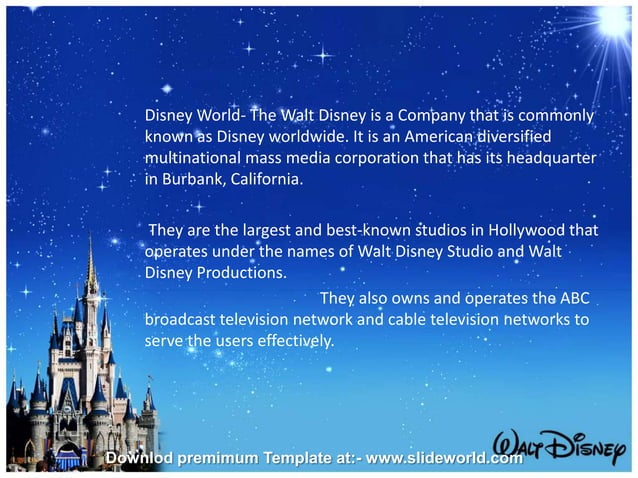 Disney World Powerpoint Template - SlideWorld | PPTX