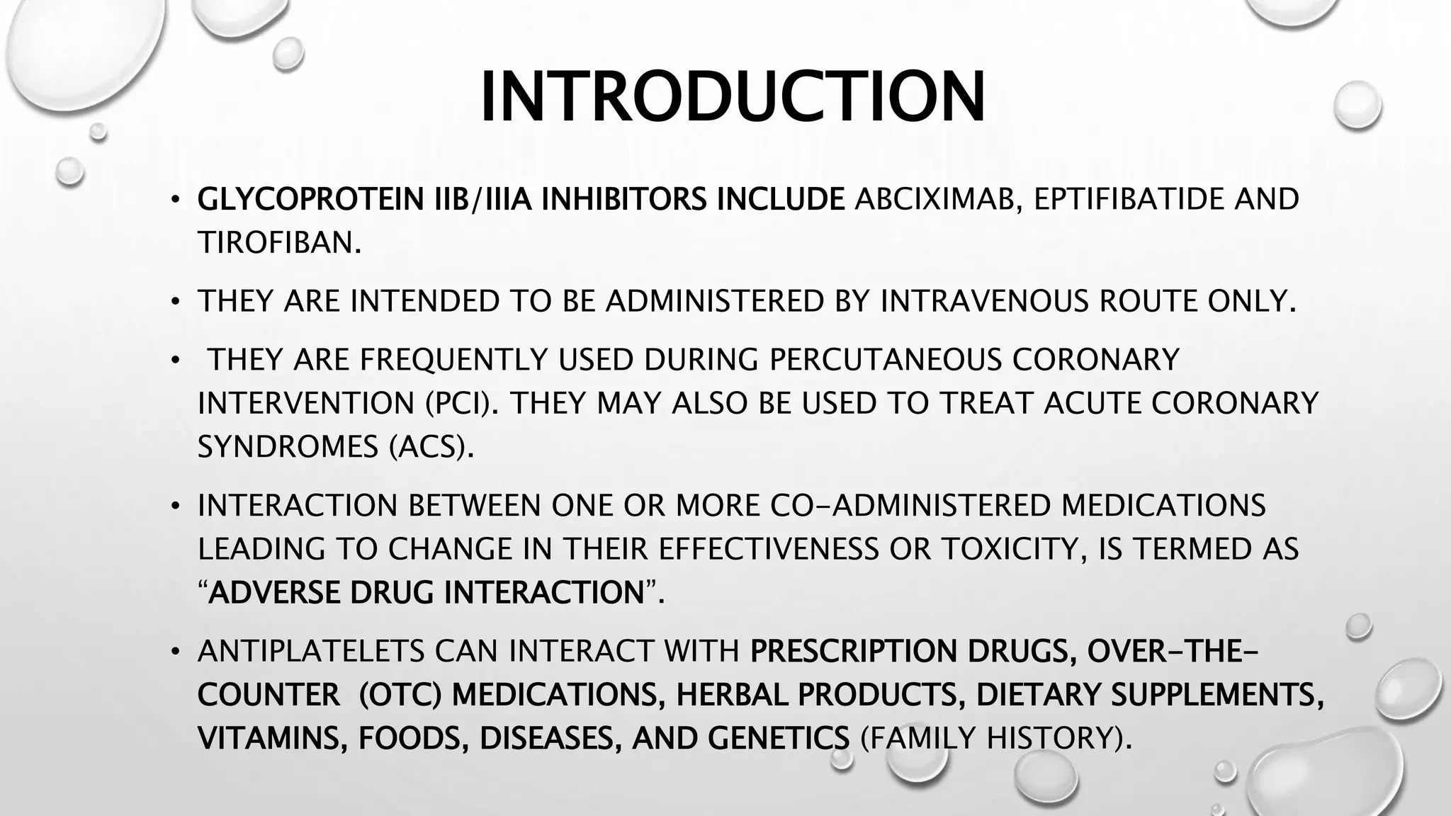 Drug Interactions of Glycoprotein IIB/IIIA inhibitors | PPTX