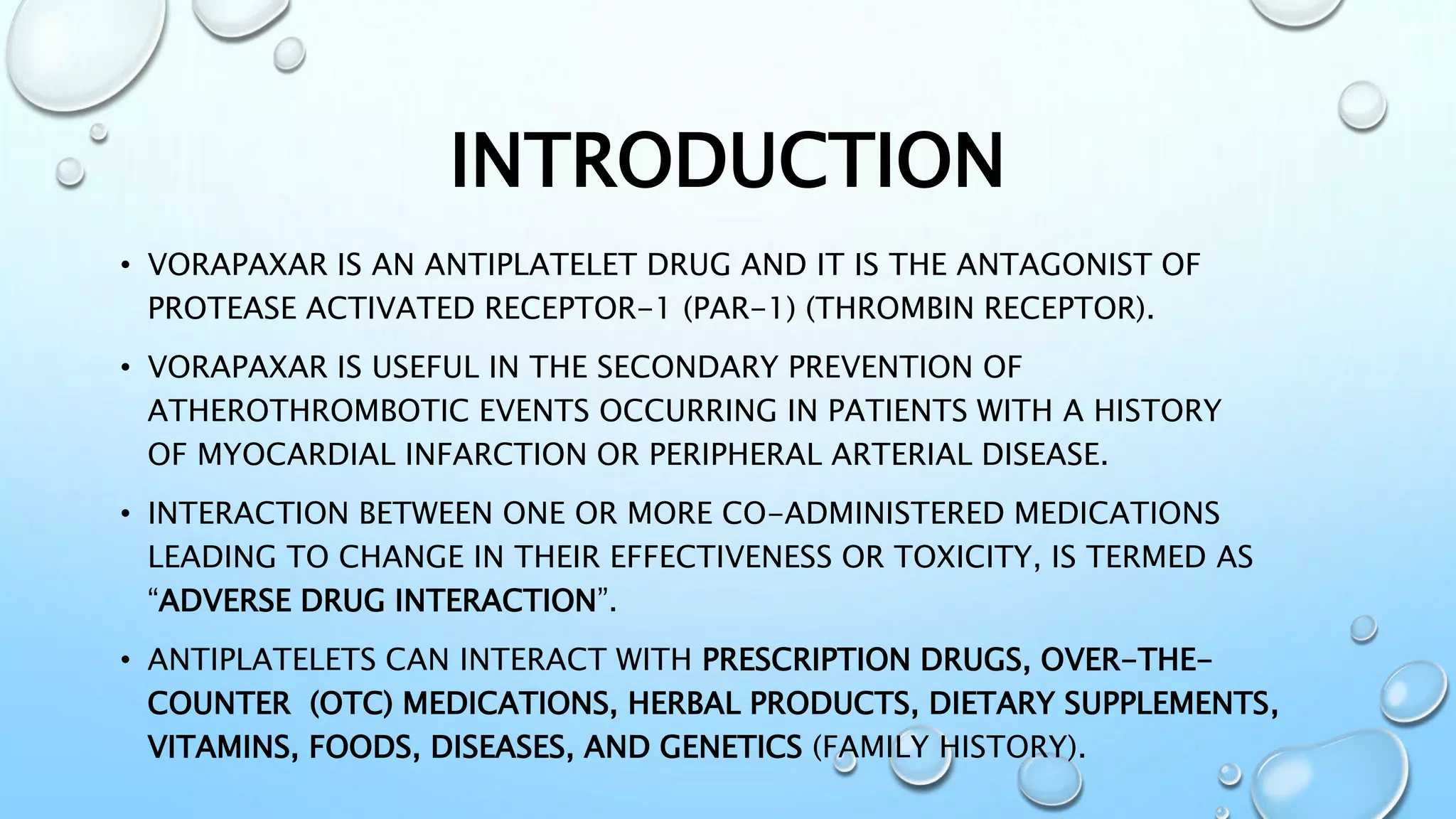Drug Interactions of Vorapaxar | PPTX