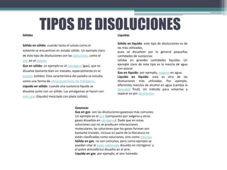 Disoluciones (Soluciones) / Coloides | PPTX