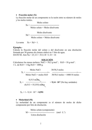Disoluciones 1º bac resueltos | DOC