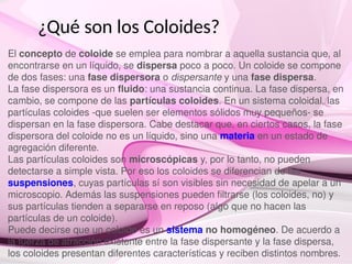disoluciones y coloides química primer trimestre | PPTX