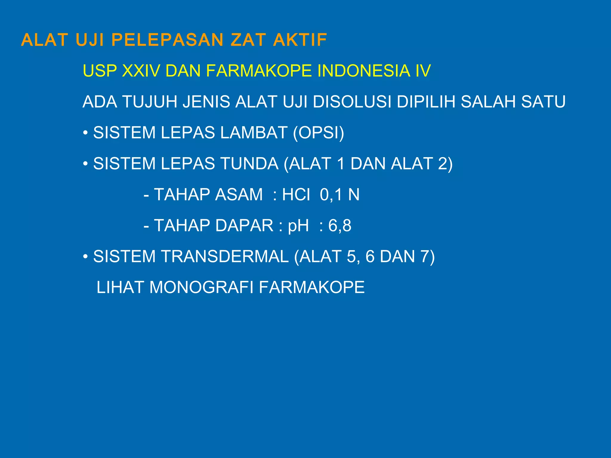 Uji Disolusi | PPT