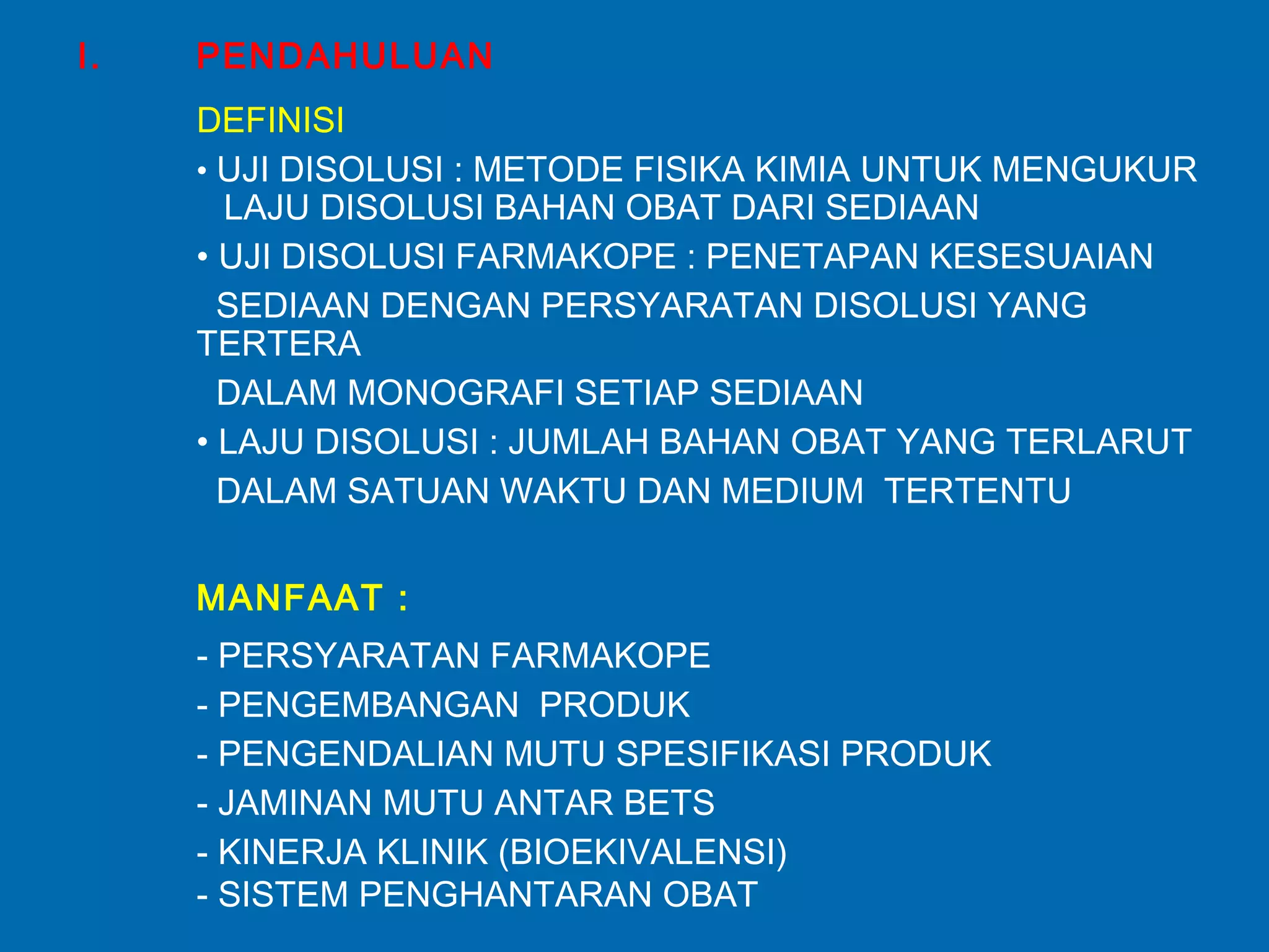 Uji Disolusi | PPT