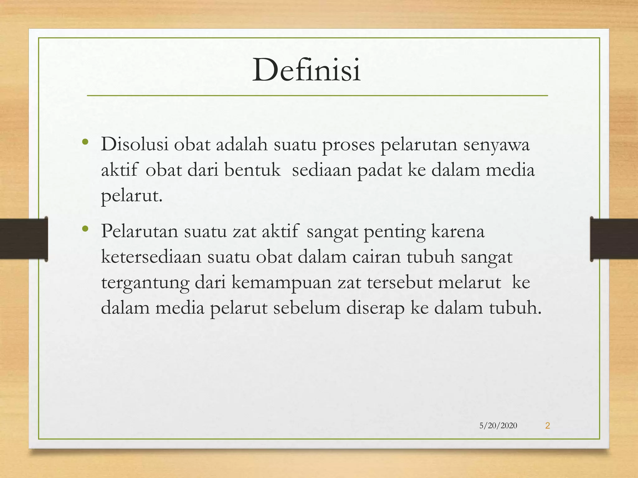 Disolusi Obat 2020 | PPT