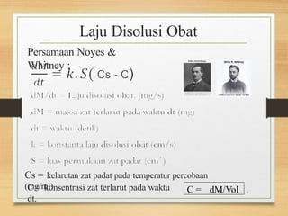 DISOLUSI OBAT UNTUK PEMBELAJARAN FARMASI FISIKA | PPTX