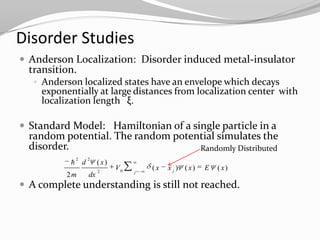 Disordered Electronic Models | PPTX