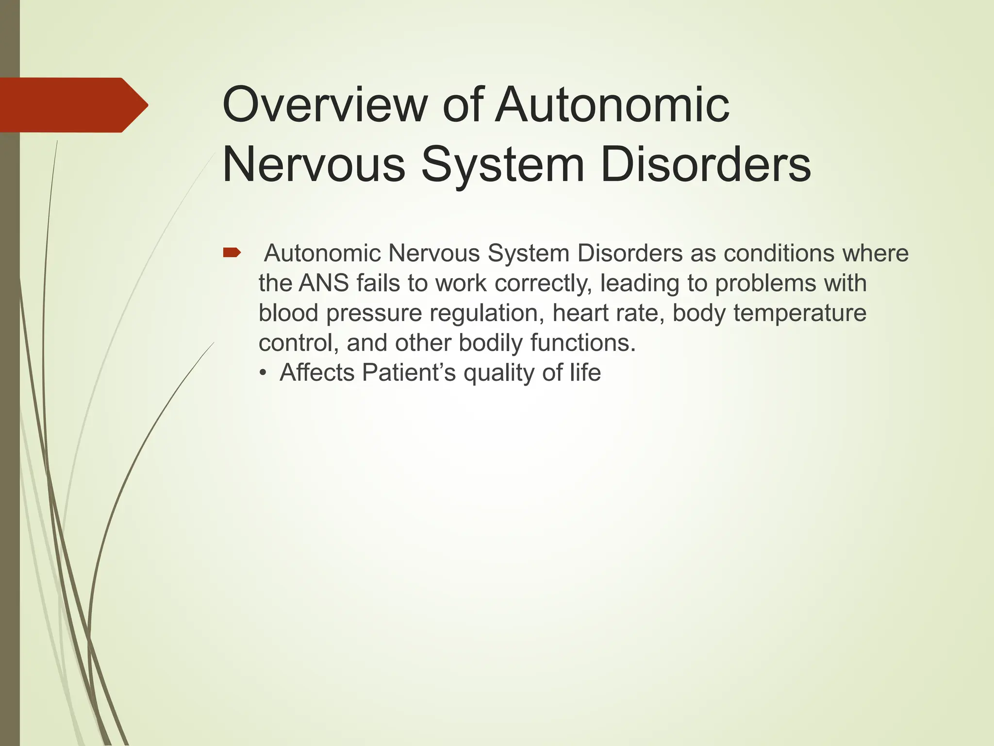 Disorders of autonomic Nervous system for Physiotherapy students | PPTX