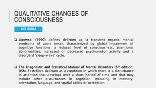 DISORDER OF CONSCIOUSNESS AND SELF | PPTX