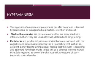 Disorder of Memory | PPT