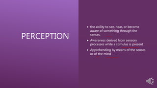 Disorder of perception | PPT