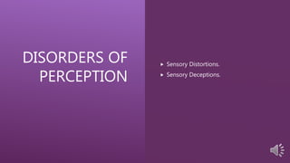 Disorder of perception | PPT