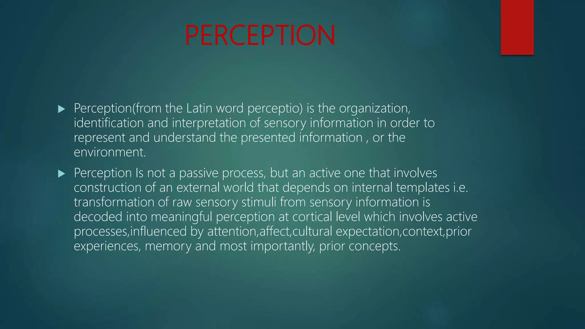 Disorders of perception, AMU Aligarh | PPT