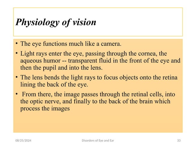 Disorder of Special Senses (Eye & Ear.pptx | Ear, Nose and Throat ...