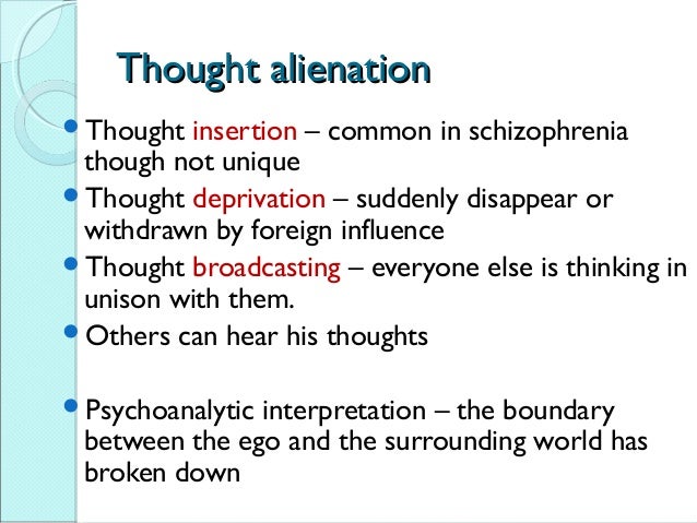 Disorder of thought ssy