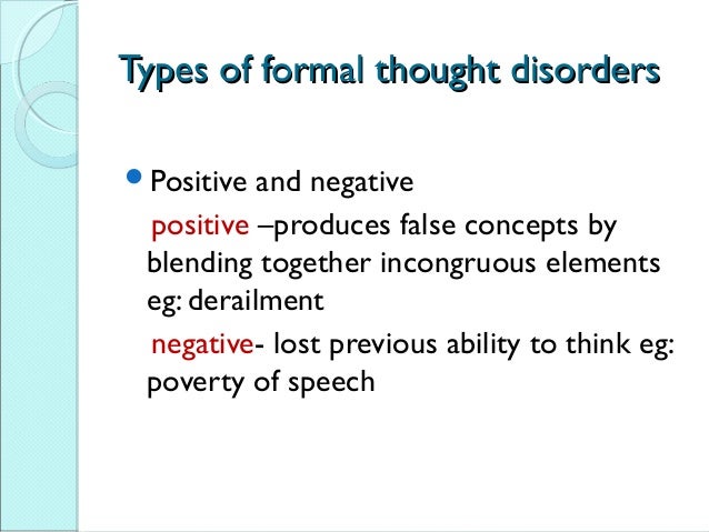 Disorder of thought ssy