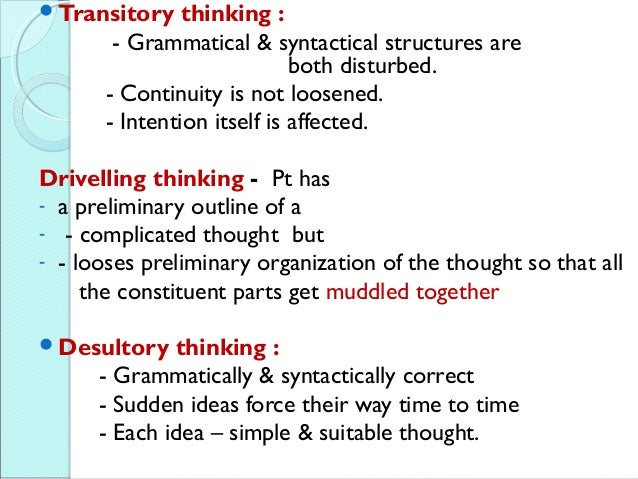 Disorder of thought ssy