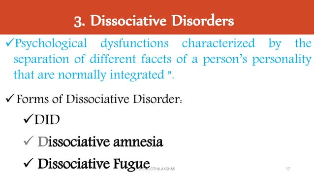 PSYCHOLOGICAL DISORDERS | PPT