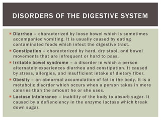 Disorders and diseases of the digestive system | PPTX